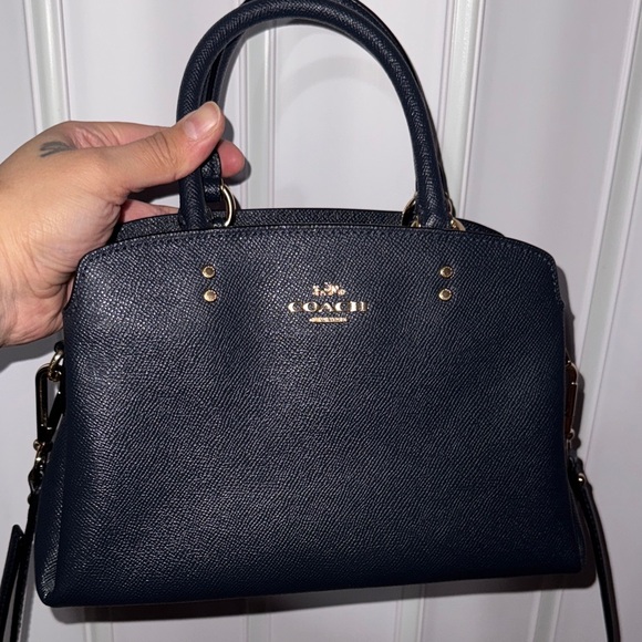 Coach | Bags | Coach Navy Blue Leather Satchel | Poshmark